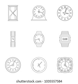 Timekeeper Icons Set Outline Set 9 Stock Vector (Royalty Free ...