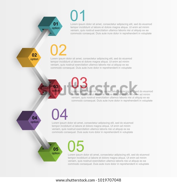 Timeline 3d Color Cubes Business Infographics Stock Vector (Royalty ...