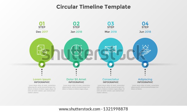 Timeline 4 Colorful Round Elements Placed Stock Vector (Royalty Free ...