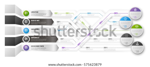 Timeline Infographic 3d Vector Template Green Stock Vector (Royalty ...