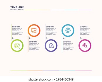 Timeline Infographic 5 Round Shape Icon Stock Vector (Royalty Free ...