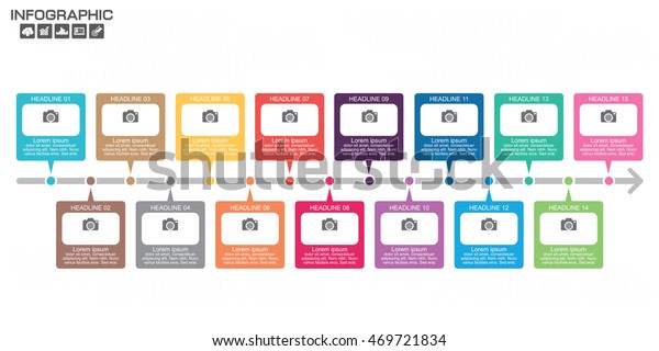 Timeline Infographic Chart Many Color On Stock Vector (Royalty Free ...