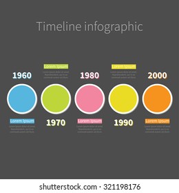 Timeline Infographic Colored Round Circles Text Stock Vector (Royalty ...