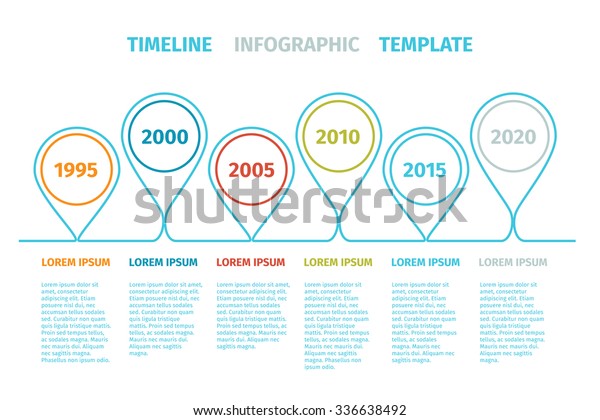 Timeline Infographic Dated Pins Text Line Stock Vector (Royalty Free ...