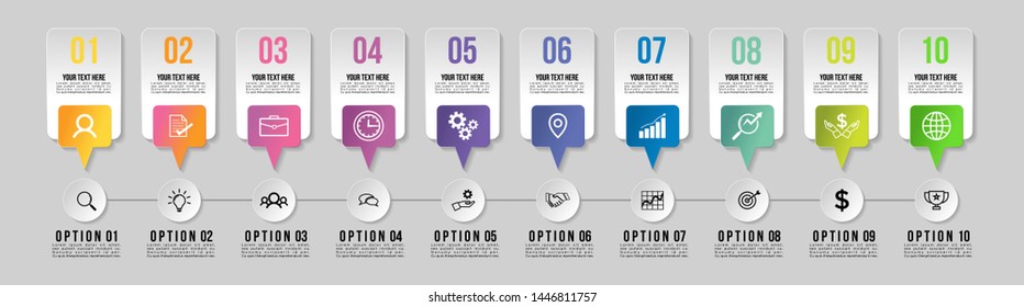 Timeline Infographic Design Template 10 Options Stock Vector (Royalty ...
