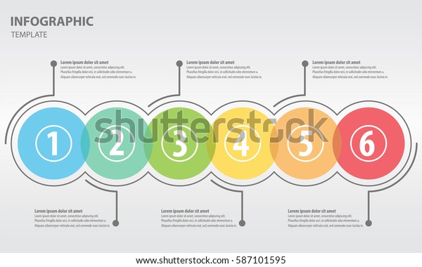 Timeline Infographic Design Template Circle 6 Stock Vector (Royalty ...