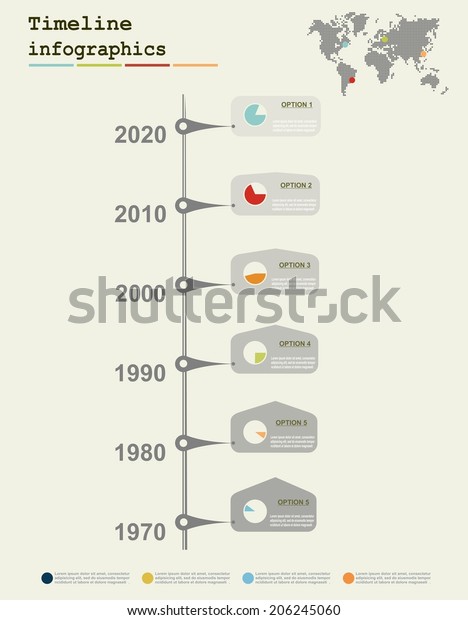 Timeline Infographic Diagrams Graphics Flat Design Stock Vector ...