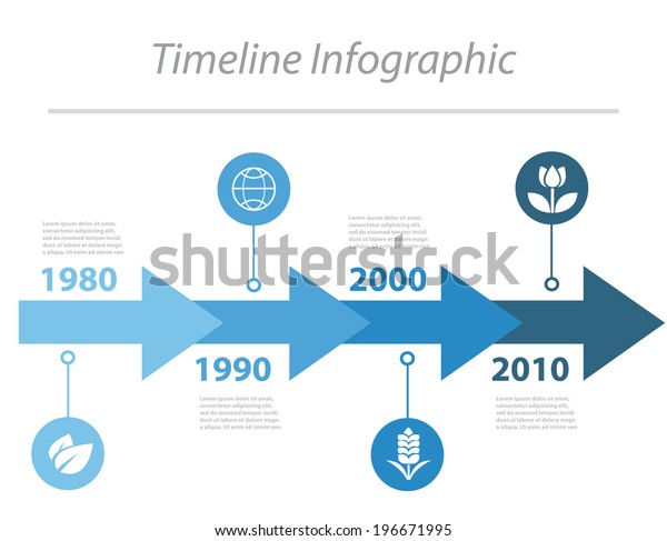 Timeline Infographic Diagrams Text Retro Style Stock Vector (Royalty ...