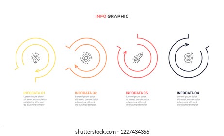 Timeline Infographic Linear Process Business Concept Stock Vector ...