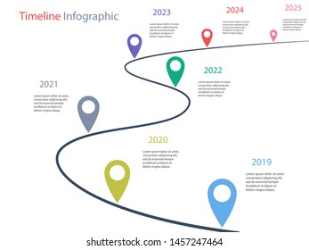 Timeline Infographic Template 7 Points Be Stock Vector (Royalty Free ...