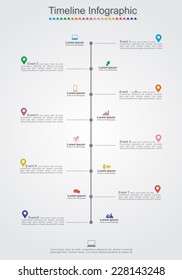 Infographic Timeline Report Template Icons Labels Stock Vector (Royalty ...