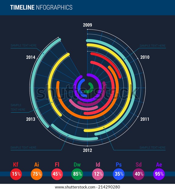 Timeline Infographic Vector Cv Resume Project 库存矢量图（免版税）214290280
