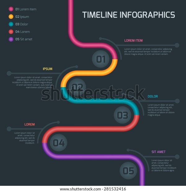 Timeline Infographic Vector Cv Resume Business Stock Vector (Royalty ...