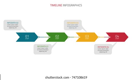 Timeline Infographics Arrows Design Template Elements Stock Vector ...