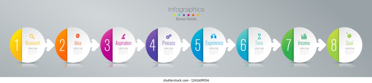 Vector Infographic Timeline Design Template 7 Stock Vector (Royalty ...