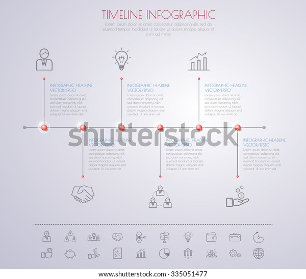 Timeline Infographics Icons Set Stock Vector (Royalty Free) 335051477