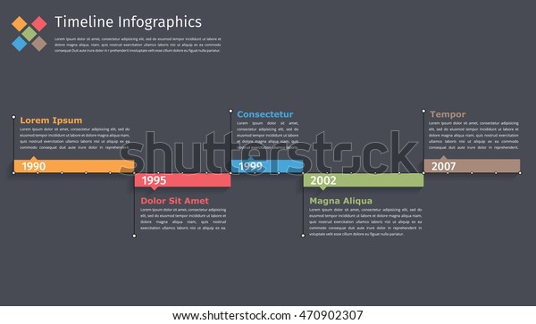 Timeline Infographics Template Flowchart Workflow Process: vetor stock ...