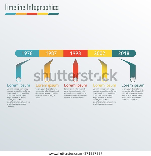 Timeline Infographics Template Horizontal Design Elements Stock Vector ...