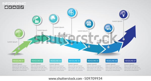 Timeline Report Template Buttons Icons Modern Stock Vector (Royalty ...