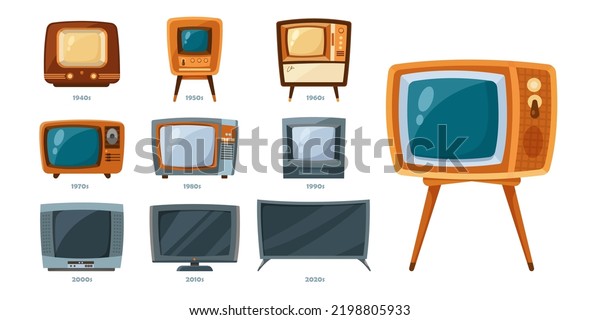 Timeline Tv Flat Vector Illustrations Set Stock Vector (Royalty Free ...