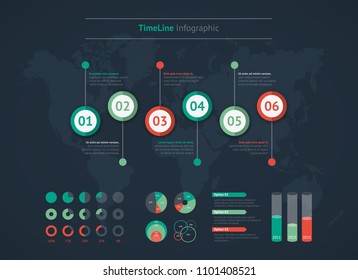 Timeline Vector Infographic World Map Stock Vector (Royalty Free ...