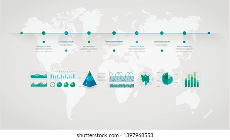 Timeline Vector Infographic World Map: vector de stock (libre de ...