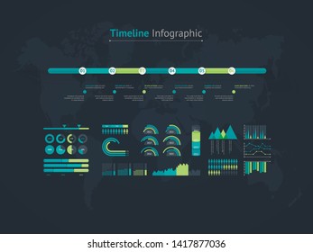 Timeline Vector Infographic World Map Stock Vector (Royalty Free ...