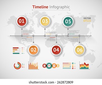 Timeline Vector Infographic World Map Stock Vector (Royalty Free ...