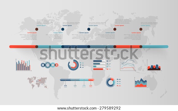 Timeline Vector Infographic World Map Stock Vector (Royalty Free ...