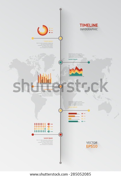 Timeline Vector Infographic World Map : image vectorielle de stock ...