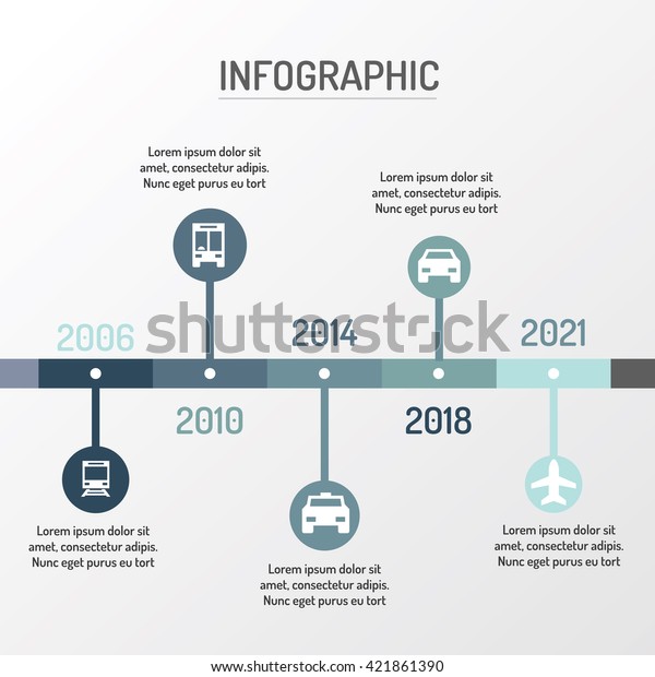 Timeline Vector Infographicgreen Information Ecology Green Stock Vector ...