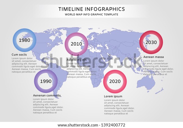 Timeline World Map Info Graphic Template Stock Vector (Royalty Free ...