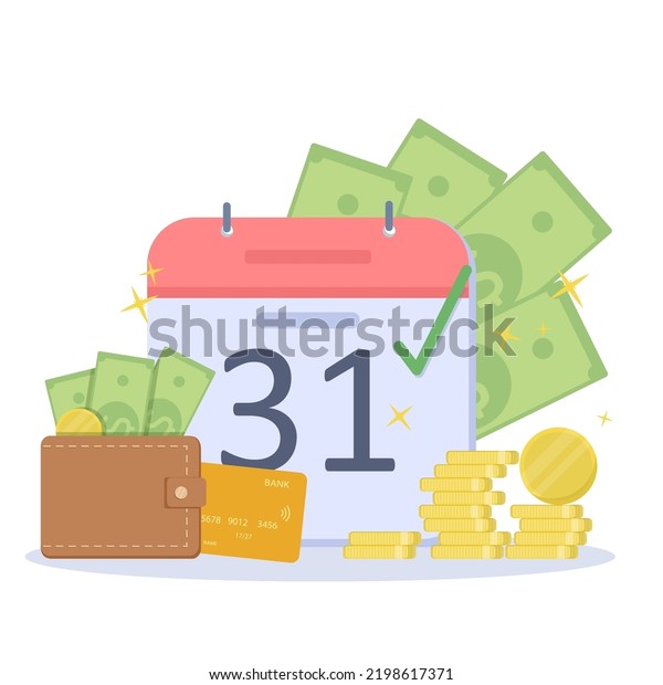 Timely Payment Isolated On White Background Stock Vector (Royalty Free ...