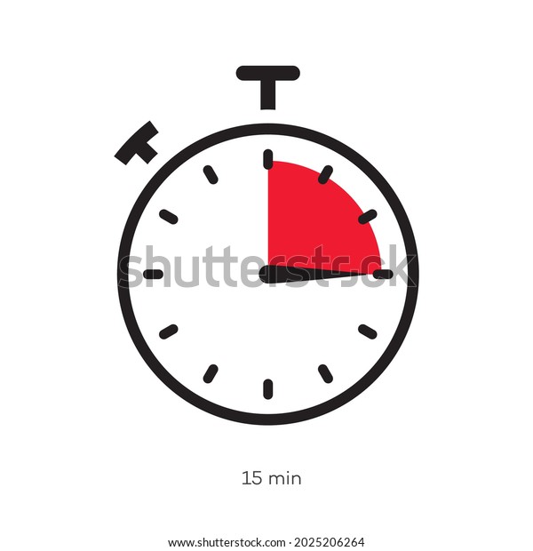 Timer 15 Minutes Symbol Color Style Stock Vector (Royalty Free ...