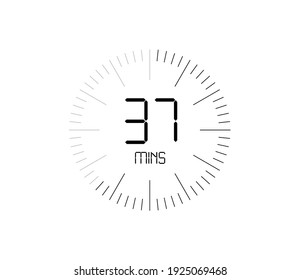 Timer 37 Mins Icon 37 Minutes Stock Vector (Royalty Free) 1925069468