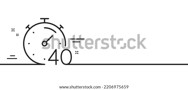 Timer 40 Minutes Line Icon Stopwatch Stock Vector (Royalty Free ...