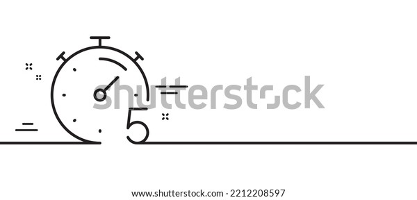 Timer 5 Minutes Line Icon Stopwatch Stock Vector (Royalty Free ...