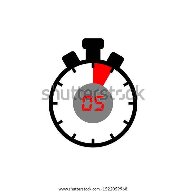 Timer Icon 5 Minutes Stopwatch Symbol Stock Vector (Royalty Free ...