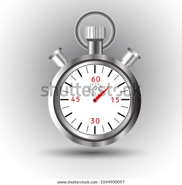 Timer Realistic 3d Illustration On White Stock Vector Royalty Free