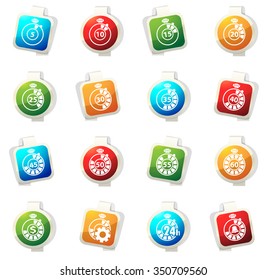 Timer Stickers Label Icon Set Stock Vector (Royalty Free) 350709560 ...