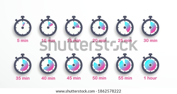Timer Stopwatch Colorful Icon Layouts Measurement: เวกเตอร์สต็อก (ปลอด ...
