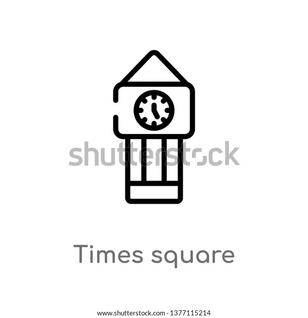 Times Square Vector Line Icon Simple Stock Vector (Royalty Free) 1377115214