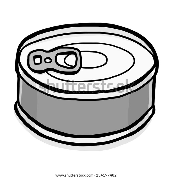 Tin Can Cartoon Vector Illustration Grayscale Stock Vector (Royalty ...