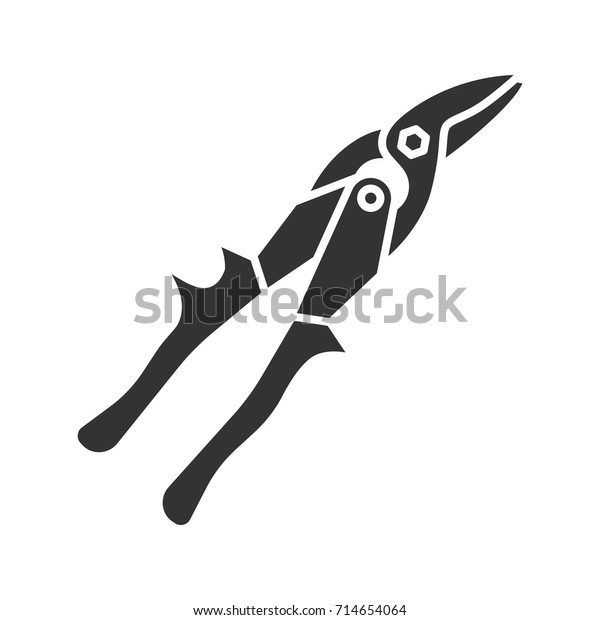 Tin Snips Glyph Icon Silhouette Symbol 스톡 벡터(로열티 프리) 714654064