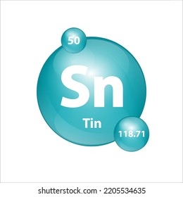 Tin Stannum Sn Icon Structure Chemical Stock Vector (Royalty Free ...