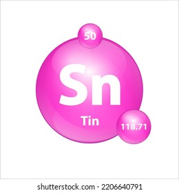 Tin Stannum Sn Icon Structure Chemical Stock Vector (Royalty Free ...