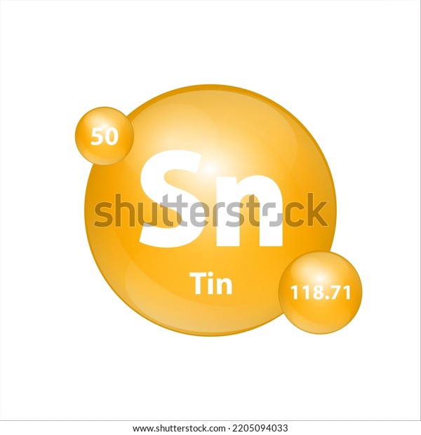 Tin Stannum Sn Icon Structure Chemical Stock Vector (Royalty Free ...