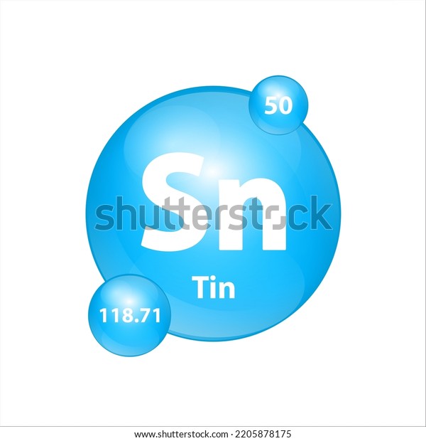 Tin Stannum Sn Icon Structure Chemical Stock Vector (Royalty Free ...