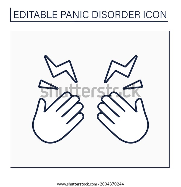 Tingling Sensation Line Icon Feeling Tingling Stock Vector (Royalty ...