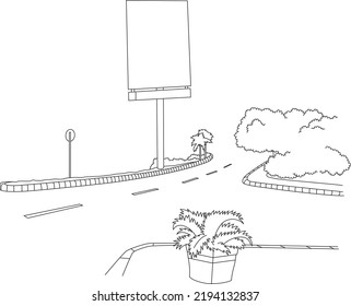 Tintersection Outline Coloring Page Stock Vector (Royalty Free ...